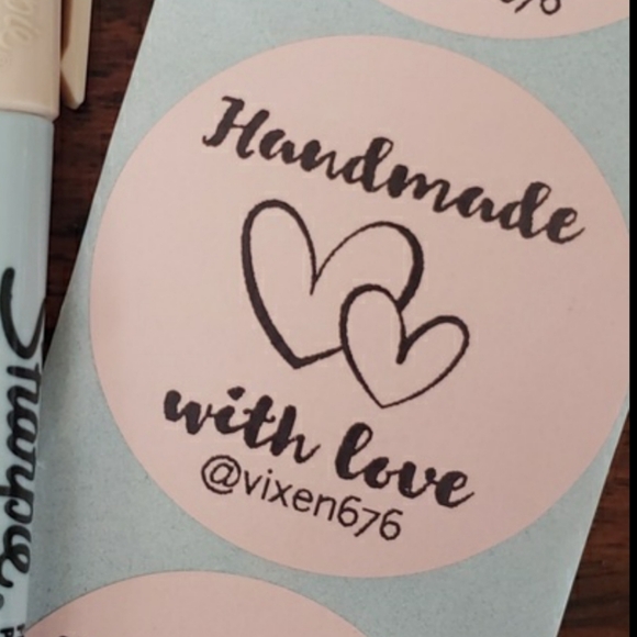 Hand Crafted | Office | 5 Custom Labels Stickers 2 Inch Large Round ...